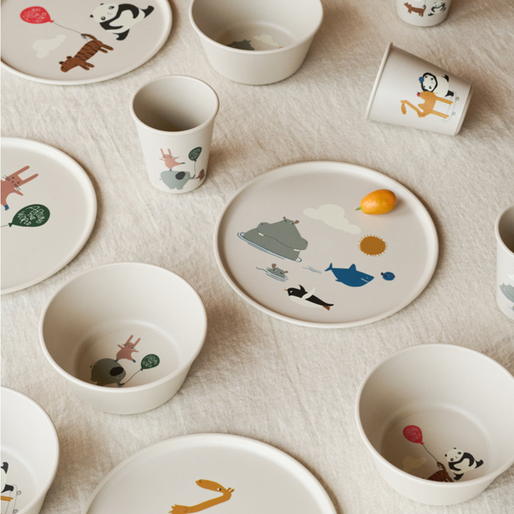 Liewood Remco Teller 4er-Pack Around the World/Sandy bei Yay Kids